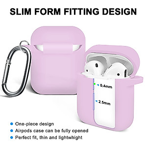 MOLOPPO for AirPods Case Cover with Cleaning Pen，Soft Silicone Protective Cover with Buckle for Women Men Compatible with Apple AirPods 2nd 1st Generation Charging Case, Front LED ，Rose Pink