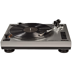 Crosley C100A-SI Belt-Drive Turntable Record Player with Adjustable Counterweight, Silver