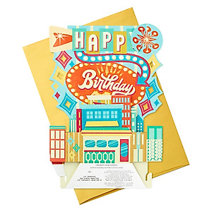 Hallmark Paper Wonder Musical Pop Up Birthday Card with Lights (Marquee, Plays Celebration)