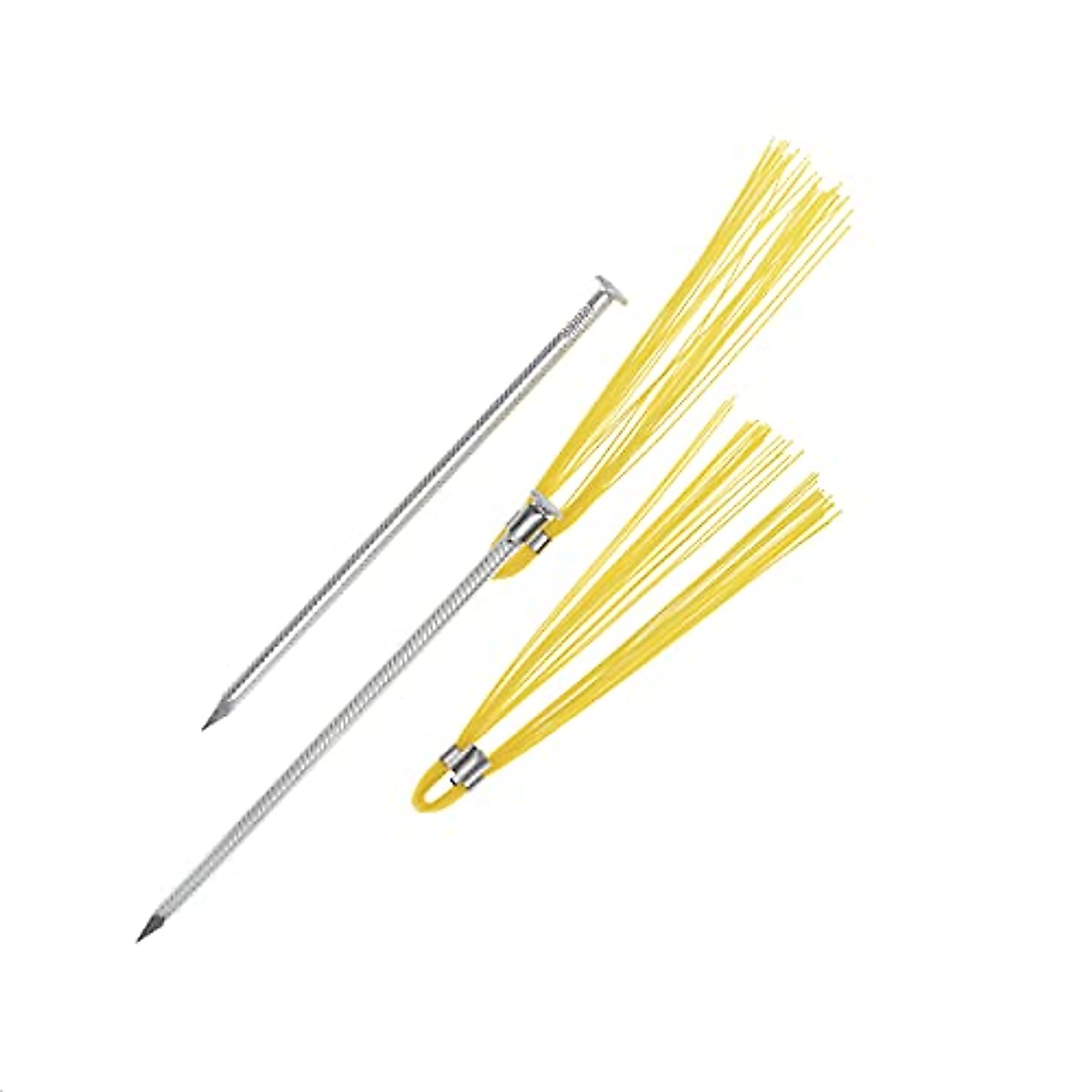 Trail Chasers Ground Markers Yellow 6 Inch Marking Whiskers with Lightweight Non-Rust Aluminum Stakes (Pkg of 25)