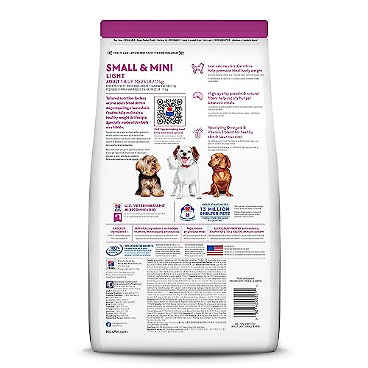 Hill's Science Diet Dry Dog Food, Adult, Light, Small Paws, Chicken Meal & Barley Recipe, 15.5 lb. Bag
