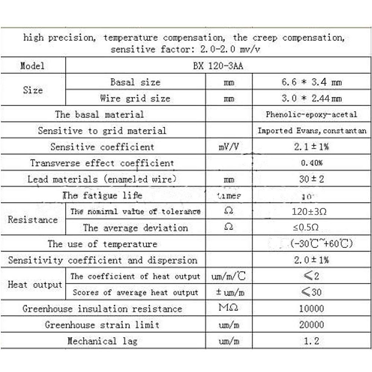 Comidox 3PCS BF120-3AA 120Ω 120ohm High-Precision Resistance Strain Gauge Foil Strain Gauge for The Pressure Sensor Load Cell