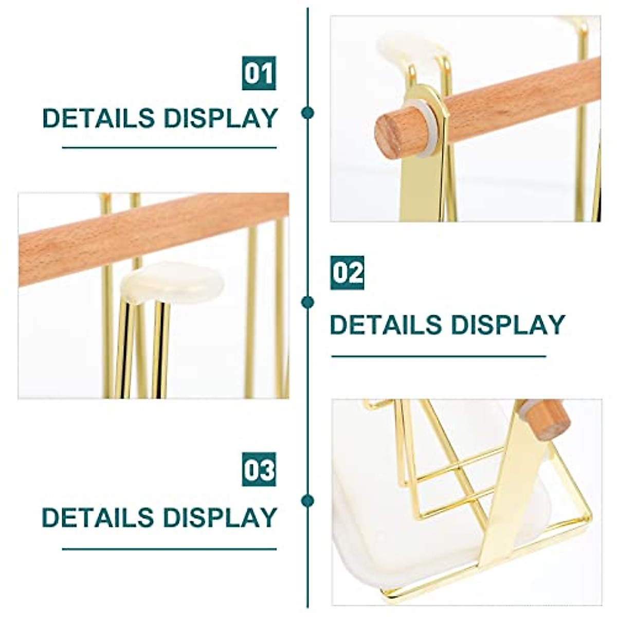 Kichvoe Cup Drying Rack Stand, Upside down Metal Glass Mug Draining Holder Organizer Hanging Shelf Drinking Glass Drainer Stand with Tray