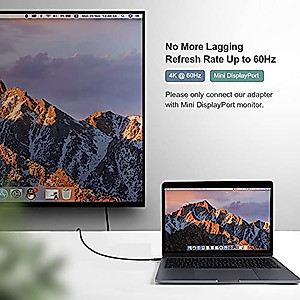Mini DisplayPort to USB C Cable, HAOYU USB C to Mini DisplayPort,(Unidirectional), 4K@60Hz, HDCP 2.2, Compatible for MacBook Pro 2022-2016/ M1,MacBook Air, Surface Book 2,Galaxy S21/S22 (6 FT)