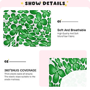 Kigai Shamrock Stretchy Fitted Crib Sheets Soft and Breathable Portable Crib Mattress Topper for Boys and Girls 28x52 in