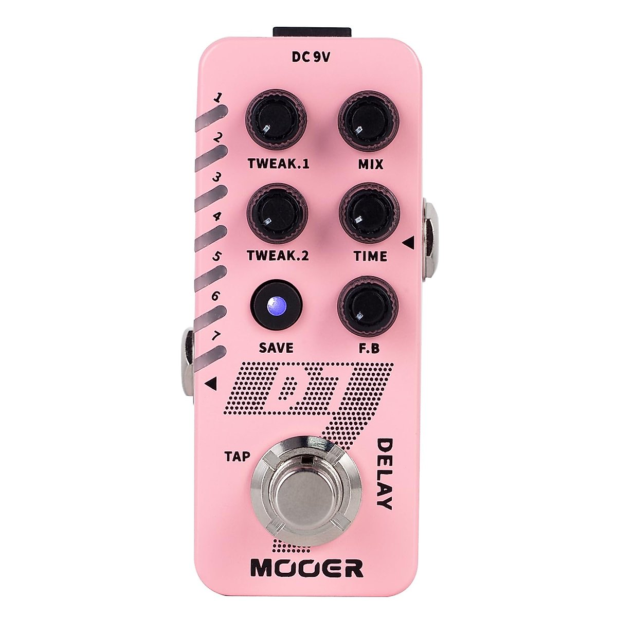 MOOER D7 Delay Guitar Pedal with 6 Different Delay Tape And 150s Looper Recording, Multi Asjustable Function, Surpport Tap Tempo, Trail On/Off, Storable Presets