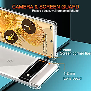 Ferilinso Designed for Google Pixel 6 Pro 5G Case, [NOT for Pixel 6] Shockproof Protective Phone Case Slim Cover, Military Grade Protection, 10X Anti-Yellowing, Clear