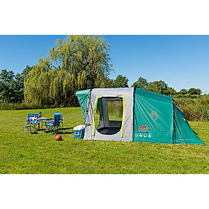 Coleman Tent Oak Canyon 4, 4 Person Family Tent with Blackout Bedroom Technology, 4 Man Camping Tent with 2 Extra Dark Sleeping Cabins, 100 Percent Waterproof, Easy to Pitch