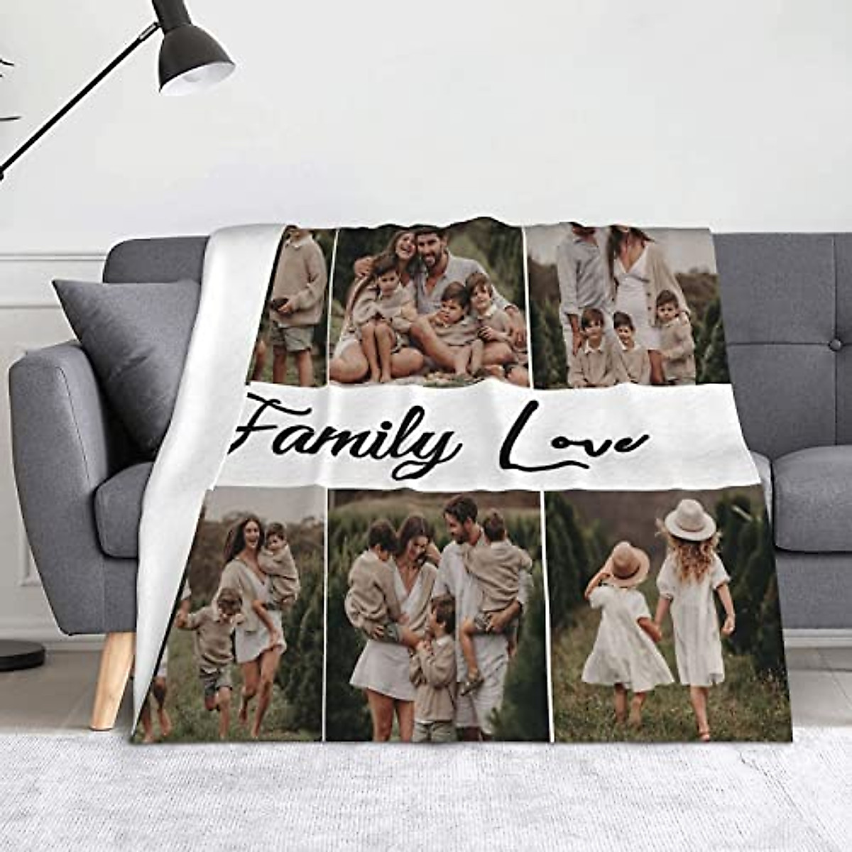 Ivarunner Personalized Family Throw Blanket,Blanket, Travel/Home/Bed/Sofa/Couch/Tapestry,Gifts for Family/Women/Mom/Adults,Home Decor,60"X50"