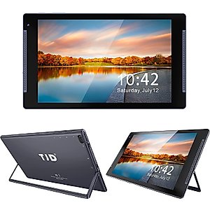TJD 10 inch Tablet, Android 10.0 Tablet, 2GB RAM 32GB, 1.6GHZ Quad Core Processor, 1280x800 IPS Display, Google Play, 2MP+5MP Camera, Bluetooth, 2.4GHz WiFi, Type-C, TF Expansion with Tablet Stand