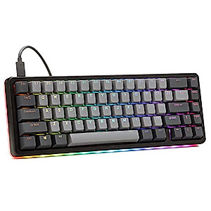 DROP ALT High-Profile Mechanical Keyboard — 65% (67 Key) Gaming Keyboard, Hot-Swap Switches, Programmable Macros, Backlit RGB LED, USB-C, Doubleshot PBT, Aluminum Frame (Kaihua Speed Silver, Black)