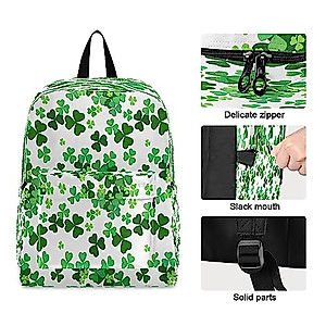 GAIGEO St Patricks Day Shamrock Large Laptop Backpack, Backpack Hiking, College Backpack with Laptop Compartment, Backpack for Work