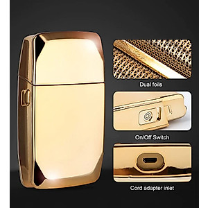 BR Barbers Hair Clippers Gold for Men Full Metal Cordless Close Cutting T-Blade Trimmer with LED Display Professional Barbershop Barber Clipper Set Shaver Trimmer Razor Kit