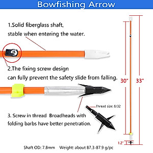AMEYXGS Bowfishing Arrows Combo Kit with Reel 40m Fishing Rope Fiberglass Bow Fishing Arrows with Safety Slides for Compound Bow recurve Fishing Hunting (Type 2 Kit)