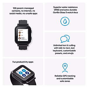 Gabb Watch 3 Smart Watch for Kids - New Software Update, GPS Tracker, Safe Cell Phone, Talk and Text Ability, Parental Controls, No Social Media Apps, SOS Button, Ages 6 and up, 30 Activation Fee