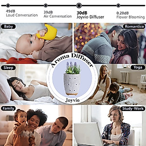 Artificial Succulent Plants Potted Diffusers for Essential Oils with 7 Colors LED Light,Ceramic Cool Mist Super Quiet Aromatherapy Diffuser for Home Office Room