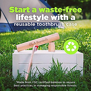 OLA Bamboo - Bamboo Toothbrush Holder, Reusable Toothbrush Travel Case, Eco Travel Essentials