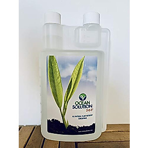 OceanSolution 2-0-3 - Plant Food - Liquid Organic Fertilizer for Gardens, Landscapes, Hydroponics (Organic Ocean Mineral Fertilizer Concentrate 32 Ounces)