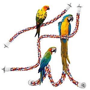 Jusney Bird Rope Perches,Parrot Toys 41 inches Rope Bungee Bird Toy (41 inches)[1 Pack]