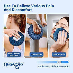 NEWGO Ice Pack for Injury Reusable, Small Ice Bag Refillable Ice Pack for Hot Cold Therapy and Pain Relief, Hot Water Bag, No-Leak Medical Ice Bag (6 Inch)