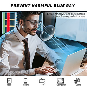 JEERO 2 Pack Blue Light Blocking Glasses - Lightweight Computer Glasses, Anti Eyestrain & UV Glare, TV/Phone/Gaming Eyeglasses for Women Men, Non-Prescription