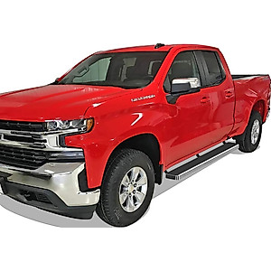 APS (Stainless Steel Polished Silver 6in Boards Compatible with Silverado Sierra 1500 2019-2025 Extended Cab & 2500 3500 2020-2025 (Exclude 19 1500 LD)(Silverado 1500 LTD Sierra 1500 LD 2022)