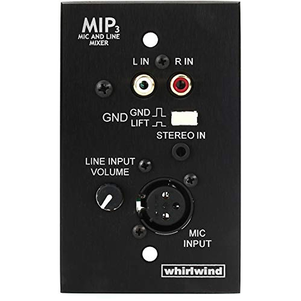 Whirlwind MIP3B Media Input Plate - Black