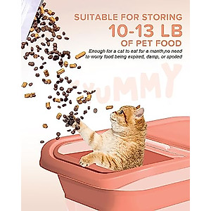 DDMOMMY 10-13 Lbs Dog Food Storage Container, Collapsible Dog Food Container with Sliding Lid, Scoop and Silicone Dog Bowl, Pet Food Storage Containers Dry Food for Dog, Cats and Other Pets (Red)