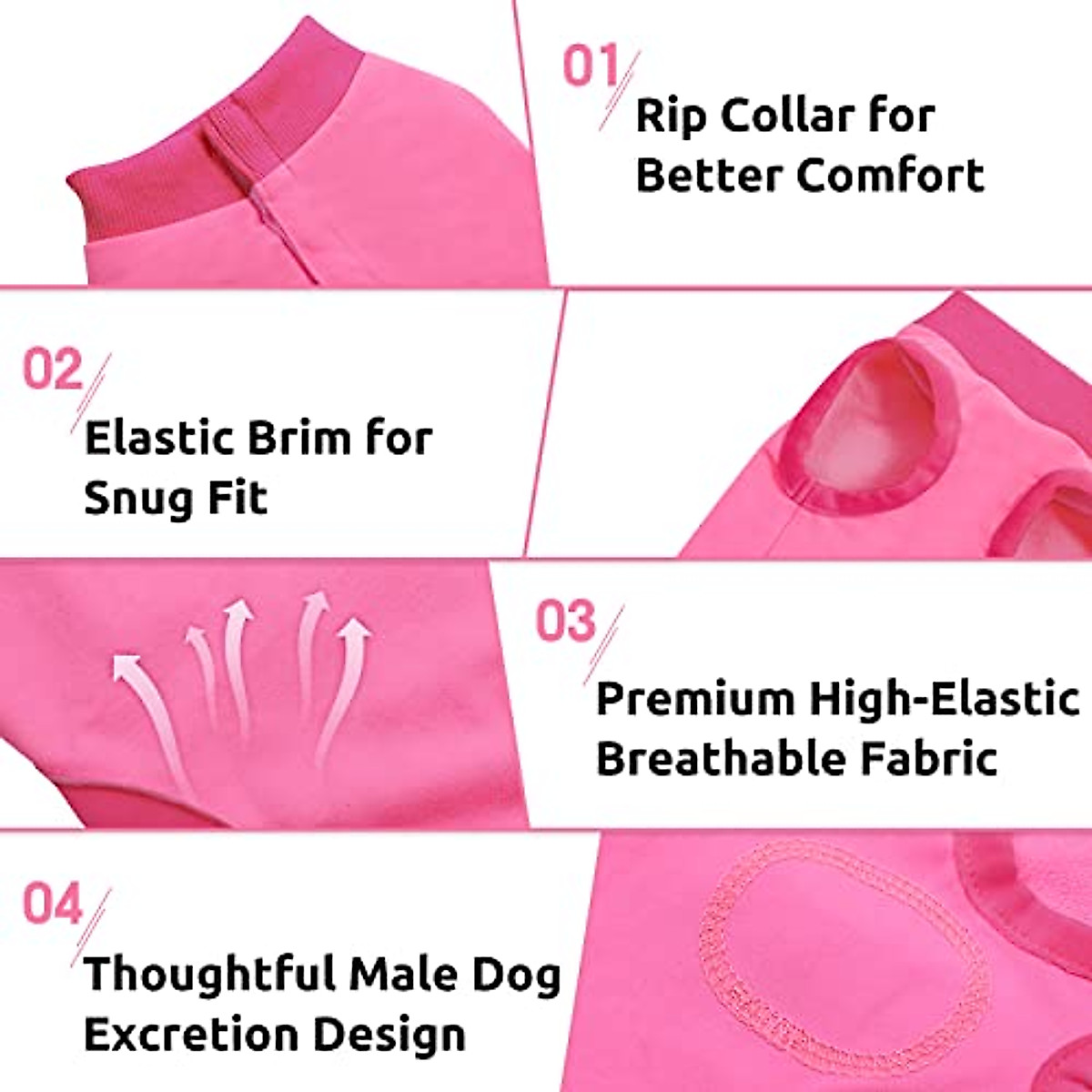 AOFITEE Dog Recovery Suit, Dog Surgical Recovery Suit for Female Dogs After Surgery, Breathable Dog Onesie for Surgery Abdominal Wounds, Dog Cone E-Collar Alternative for Male Female Anti Licking
