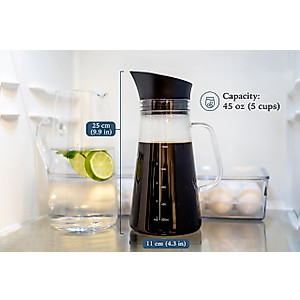 Cuiscent Cold-Brew Coffee Maker, 1350ml capacity,Stainless Steel 304 filter, includes cleaning brush