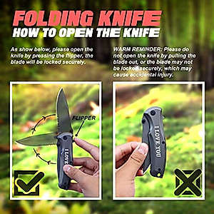 ZAVIT Gifts for Him Husband Men Dad,I LOVE YOU Pocket Knife,Anniversary Birthday Gifts Ideas,Christmas Stocking Stuffers Gifts for Men,Valentines Day Gifts for Boyfriend,Fathers Day Him Unique Gifts