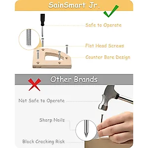 SainSmart Jr. Woodworking Building Kit, 2-in-1 Kids STEM Projects Set, DIY Wood Crafts Assembly Toys with Different Combinations for Boys and Girls