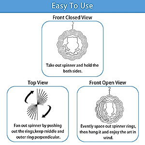 UPHIGHER Wind Spinner Yard Art Garden Decor Owl Wind Spinners Outdoor Metal 3D Kinetic Sculptures Stainless Steel Wind Spinners Outdoor Indoor Clearance Ornaments Gifts Unique Spinners for Yard (Owl)