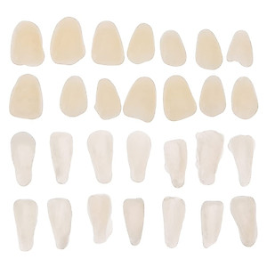 FOMIYES Temporary Crown, 200Pcs Temporary Cap, Dental Acrylic Resin Temporary Crown Veneers Material Temporary Repair Kit Replacements for Missing Broken Fake Teeth Beige
