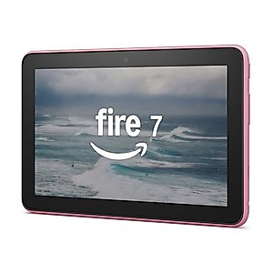 Amazon Fire 7 tablet (newest model) 7” display, read and watch, under $60 with 10-hour battery life, 16 GB, Rose