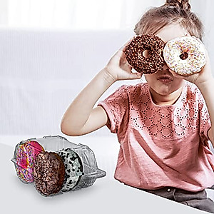 MT Products Clear Plastic Containers 6 Donut or 12 Cookie Container with Barlock Closure and Hinged Lid for Optimal Freshness (20 Pieces) - Made in the USA