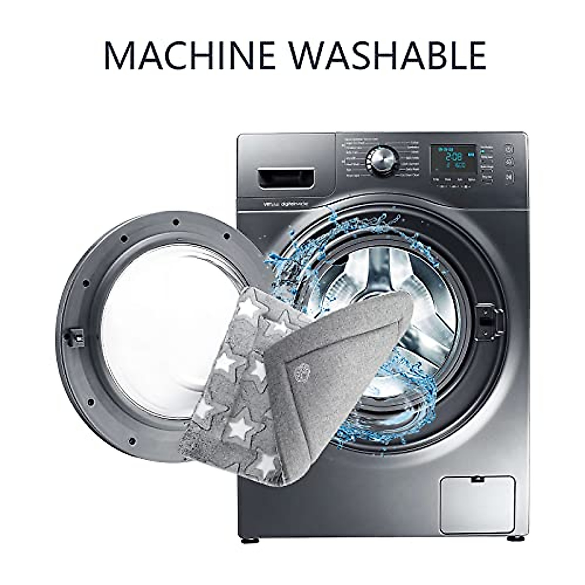 EMPSIGN Crate Dog Bed Mat - Crate Pad Reversible (Cool & Warm), Machine Washable Dog Crate Mat, Pet Sleeping Mat Kennel Bed Pad for Crate for Small to XXX-Large Dogs, Grey, Star Pattern