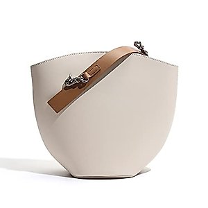 Bucket Bags for Women, Genuine Leather Tote Bag Ladies Purses and Handbags Designer Hobo Shoulder Bags with Adjustable Strap