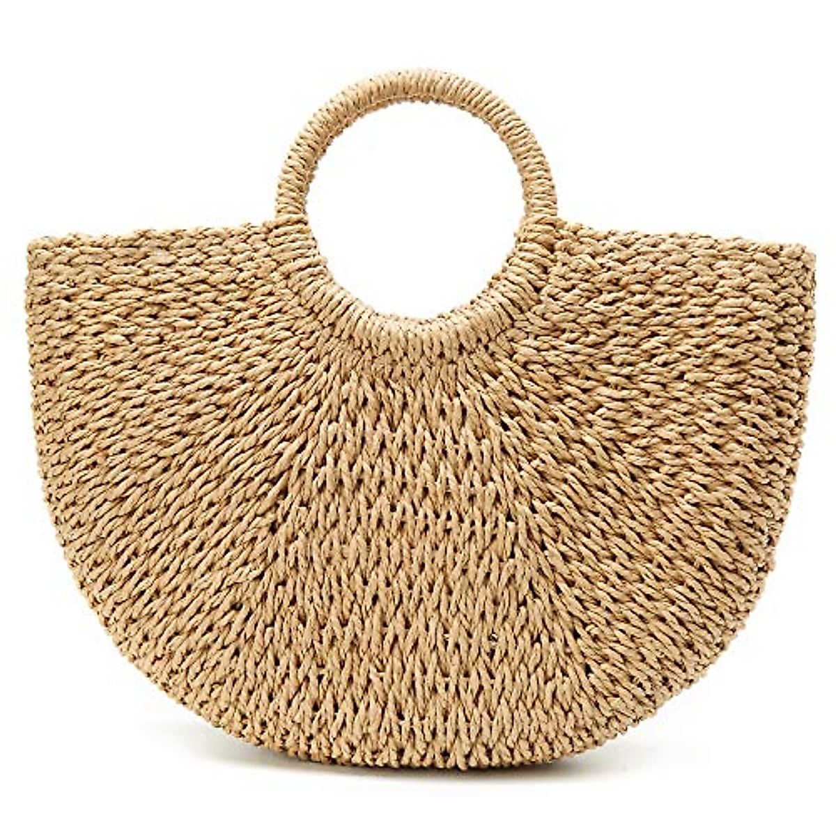 Womens Large Straw Bags Beach Tote Bag Hobo Summer Handwoven Bags Purse With Pom Poms