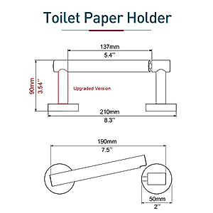 POKIM Black Toilet Paper Holder - Metal Bathroom Flexible Pivoting Tissue Handle on Wall Mounted, SUS 304 Stainless Steel Adjustable TP Large Mega Roll Holder for Wooden Cabinet Classic Matte