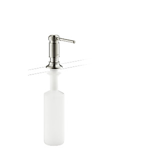 AXOR Bath and Kitchen Sink Soap Dispenser 4-inch, Classic Soap Dispenser in Stainless Steel Optic, 42018801