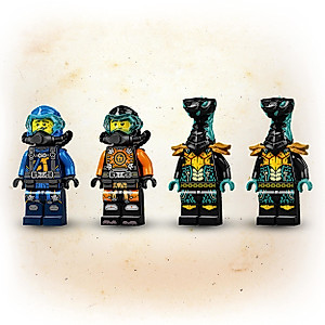 LEGO 71752 NINJAGO Ninja Sub Speeder Building Set, 2in1 Submarine & Car Toys for Boys and Girls with Cole and Jay Minifigures, Gifts for Kids 8 Plus