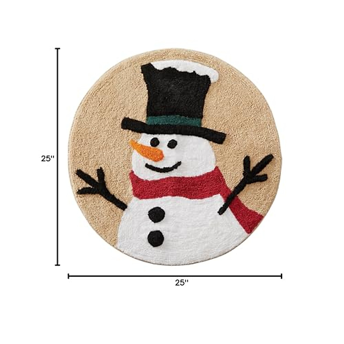 SKL Home Christmas/Winter Rustic Plaid Snowman Rug for Bath/Kitchen & Gift, Multi