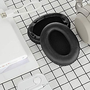 Geekria QuickFit Replacement Ear Pads for Sony WH-1000XM3 Headphones Earpads, Headset Ear Cushion Repair Parts (Black)