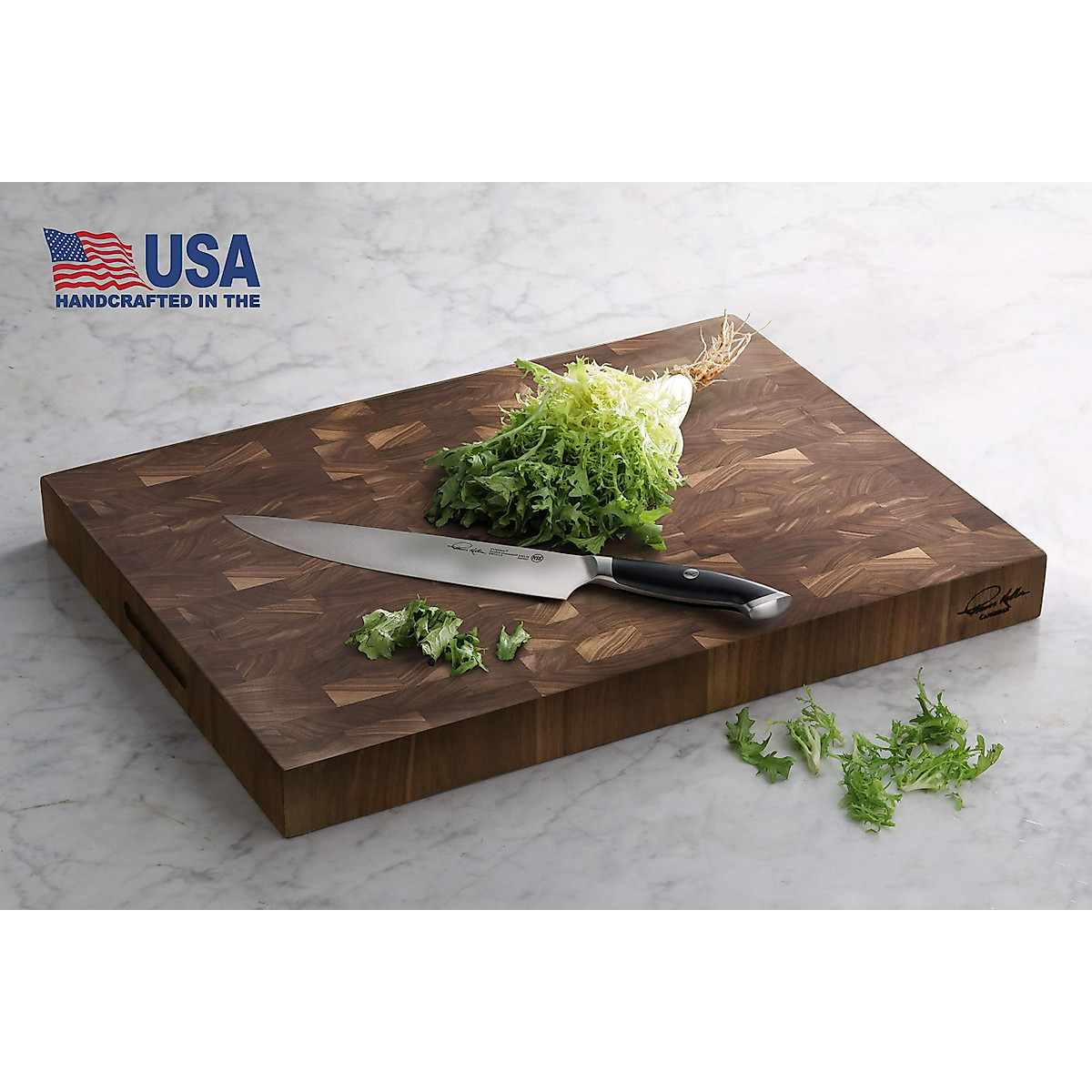Cangshan | Thomas Keller Signature Collection Walnut End-Grain Cutting Board,16 x 22 x 2.0", Crafted in USA