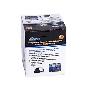 EHOMEA2Z Magnetic Paper Towel Holder Heavy Duty Steel Refrigerator Kitchen Fridge Bar Grill BBQ RV (Black, 1)