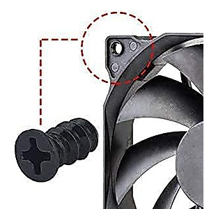 Persberg 100pcs Computer Cooling Fan Mount Screws, M5x10 Black Computer PC Case Fan Screws Black for 70mm, 80mm, 90mm, 92mm, 120mm, 140mm PC Cooling Fan Mount Screws- Screw kit (FANSCREW)(120-19)