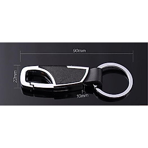 Reenfaya Key Chain with Leather Heavy Duty for Men and Women,Upscale Car Keychain Key Ring Key Holder-2 Pack(Black/Brown) (RF01)