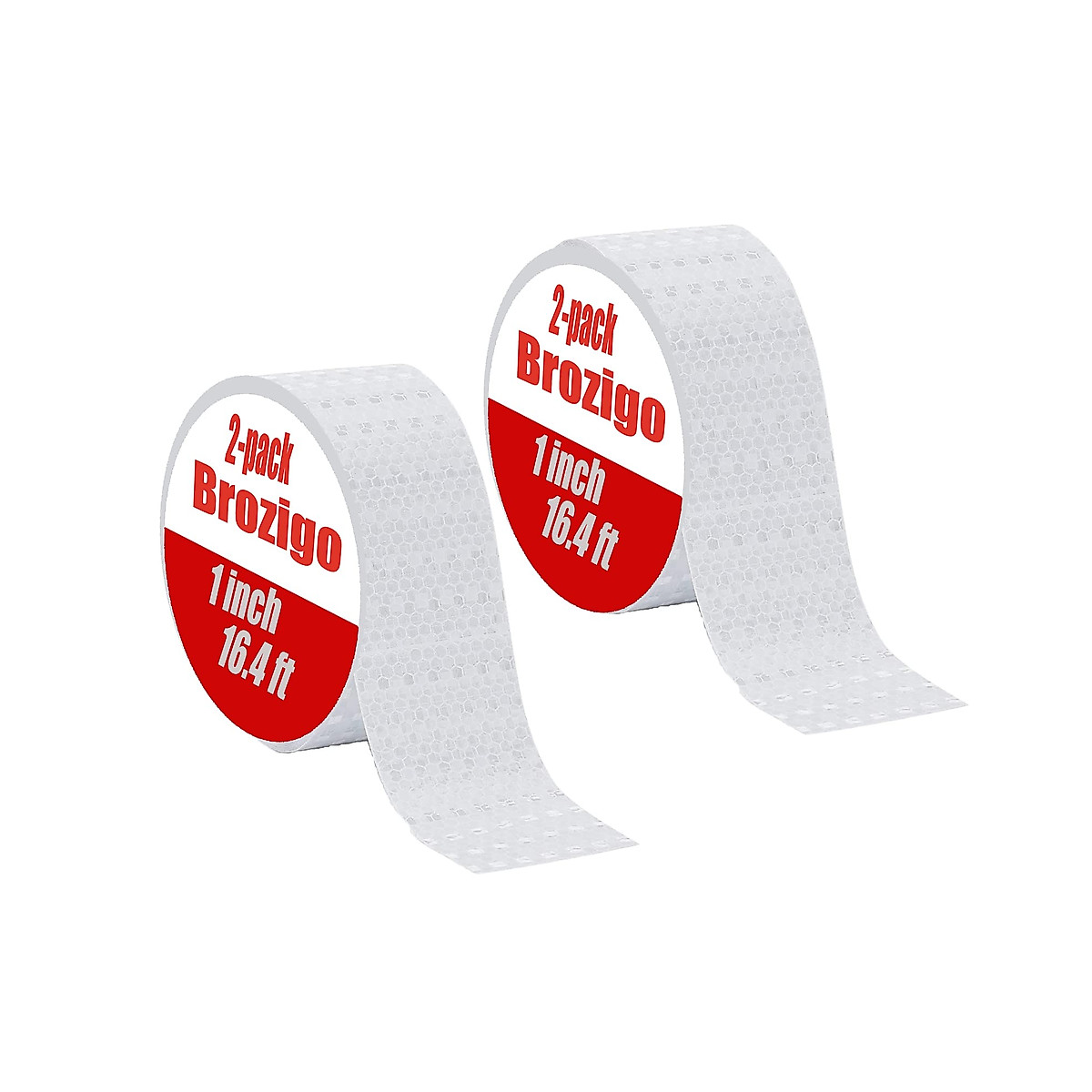 Brozigo Reflective Tape 2-Pack 1 inch X16.5ft Reflective Tape for Safety Warning, Reflector Tape Outdoor Waterproof for Clothing, White