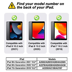 BRAECNstock for Apple iPad 9th 8th 7th Generation Case 2021 2020 2019 Shockproof iPad 10.2 Case Cover with Screen Protector Pen Holder Rotating Stand+Hand Strap Kids Case for iPad 9th 8th Gen - Green